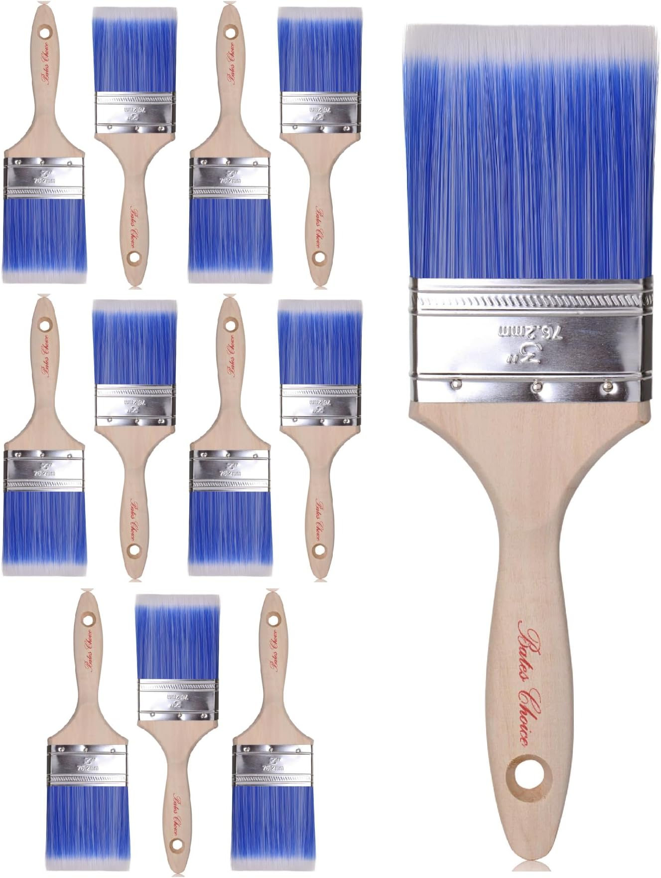 Amazon.com: Bates- Paint Brushes, 3-Inch, 6 Pack, Plastic Handle Flat ...