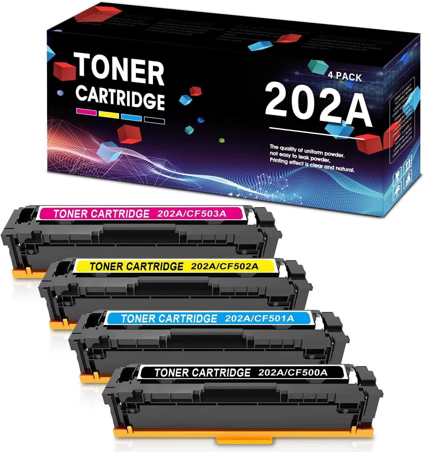 Amazon.com: 202A Toner Cartridge 4 Pack, Compatible Replacement for ...