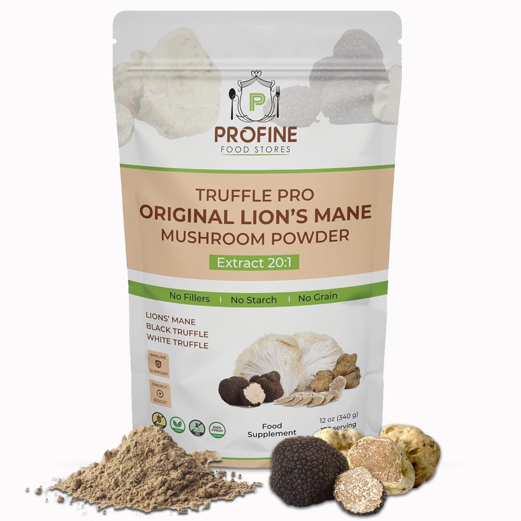 Amazon.com: PROFINE Truffle PRO Mushroom Powder Lion's Mane Super Blend ...