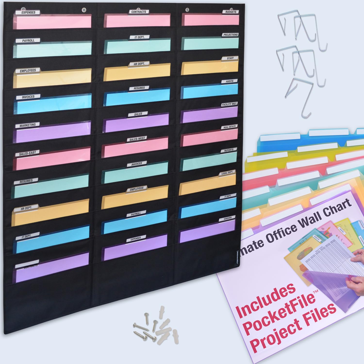 Snapklik.com : WalMaster Heavy Duty 30-Pocket Wall Chart Filing System ...
