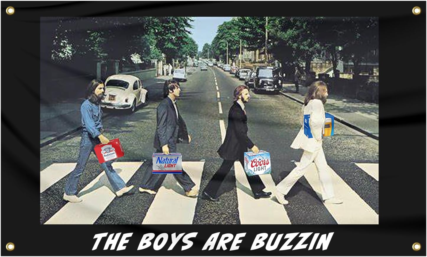 Amazon.com : Abbey Road Banner 3x5ft The boys are Buzzin funny flags ...