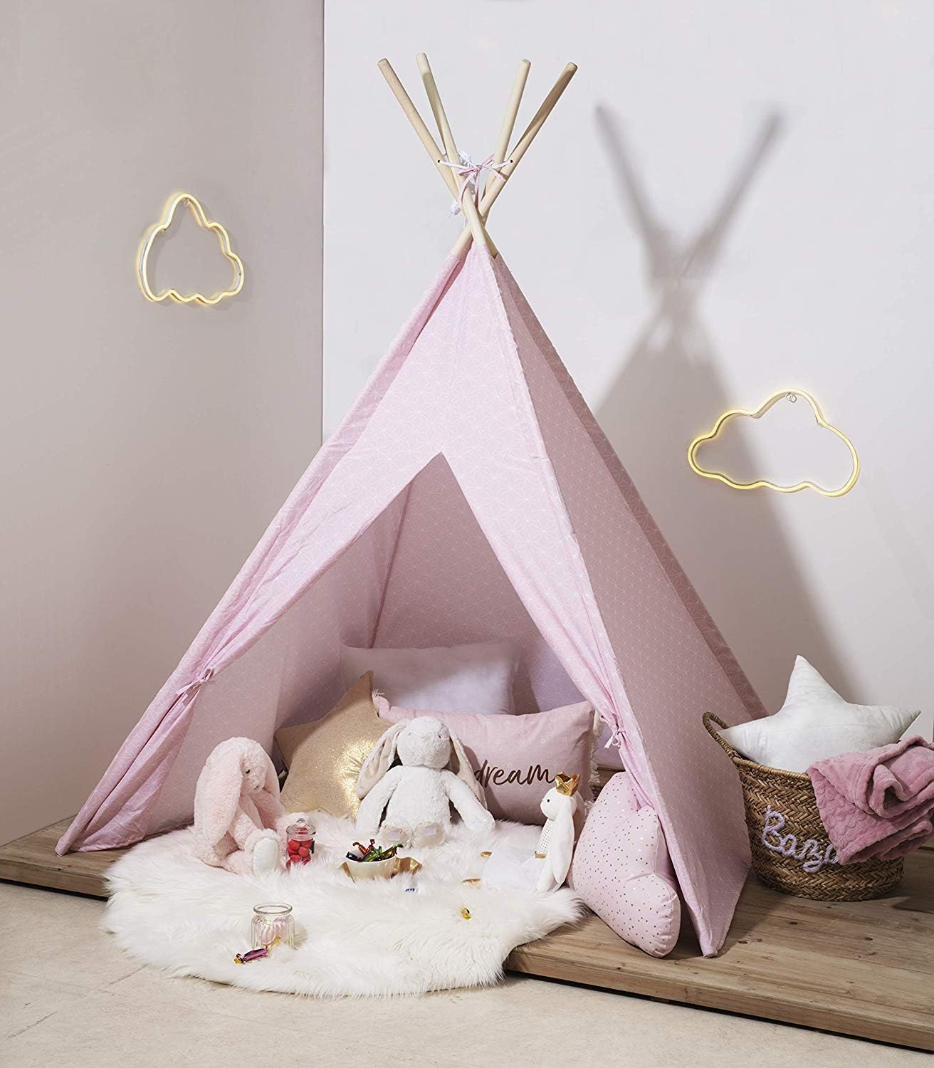 WEB2O TIPI for Children H. 160 cm Scandinavian Pink – BigaMart