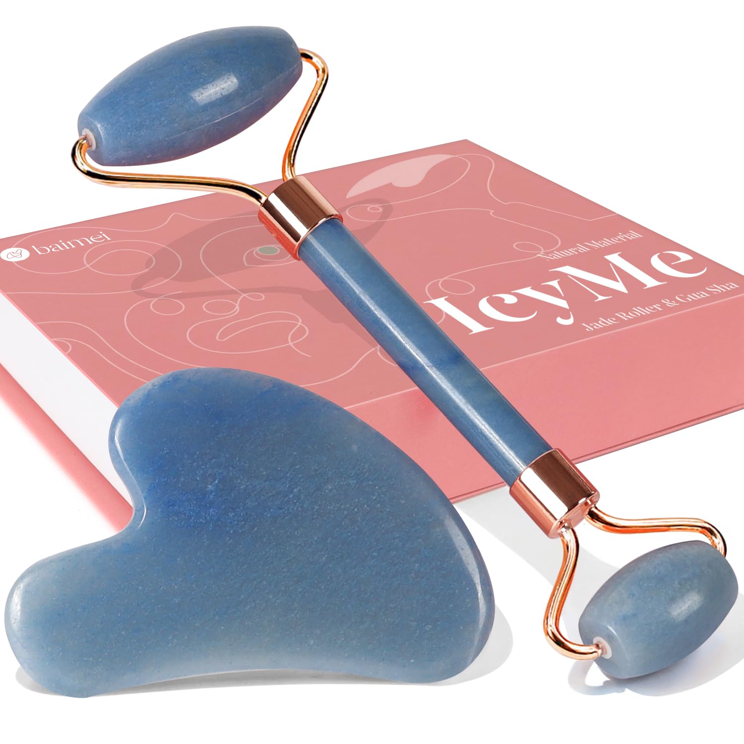 Snapklik.com : BAIMEI Jade Roller & Gua Sha, Face Roller, Facial Beauty ...