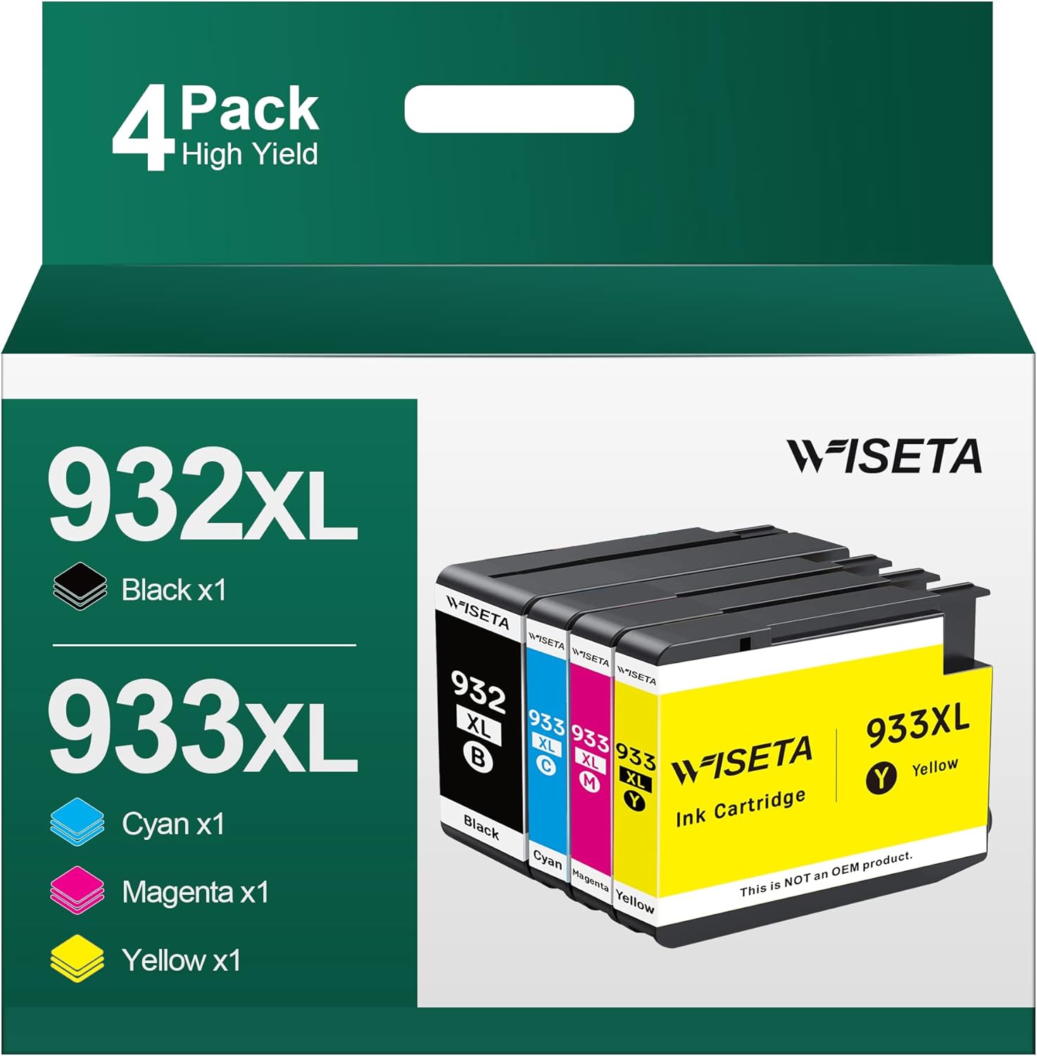 Amazon.com: WISETA 932XL 933XL Compatible Ink Cartridge Replacement for ...