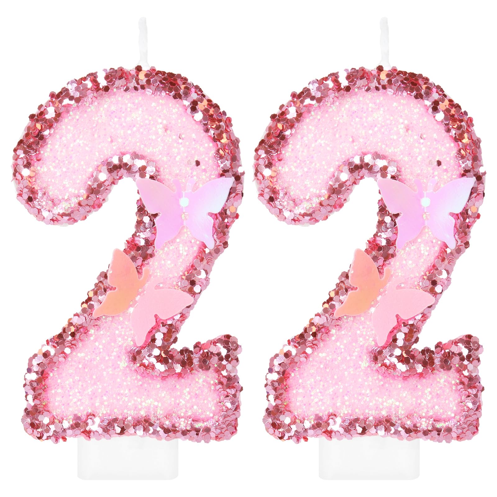 Amazon.com: Birthday Candles, Number 22 Candle, Butterfly 22th Birthday ...