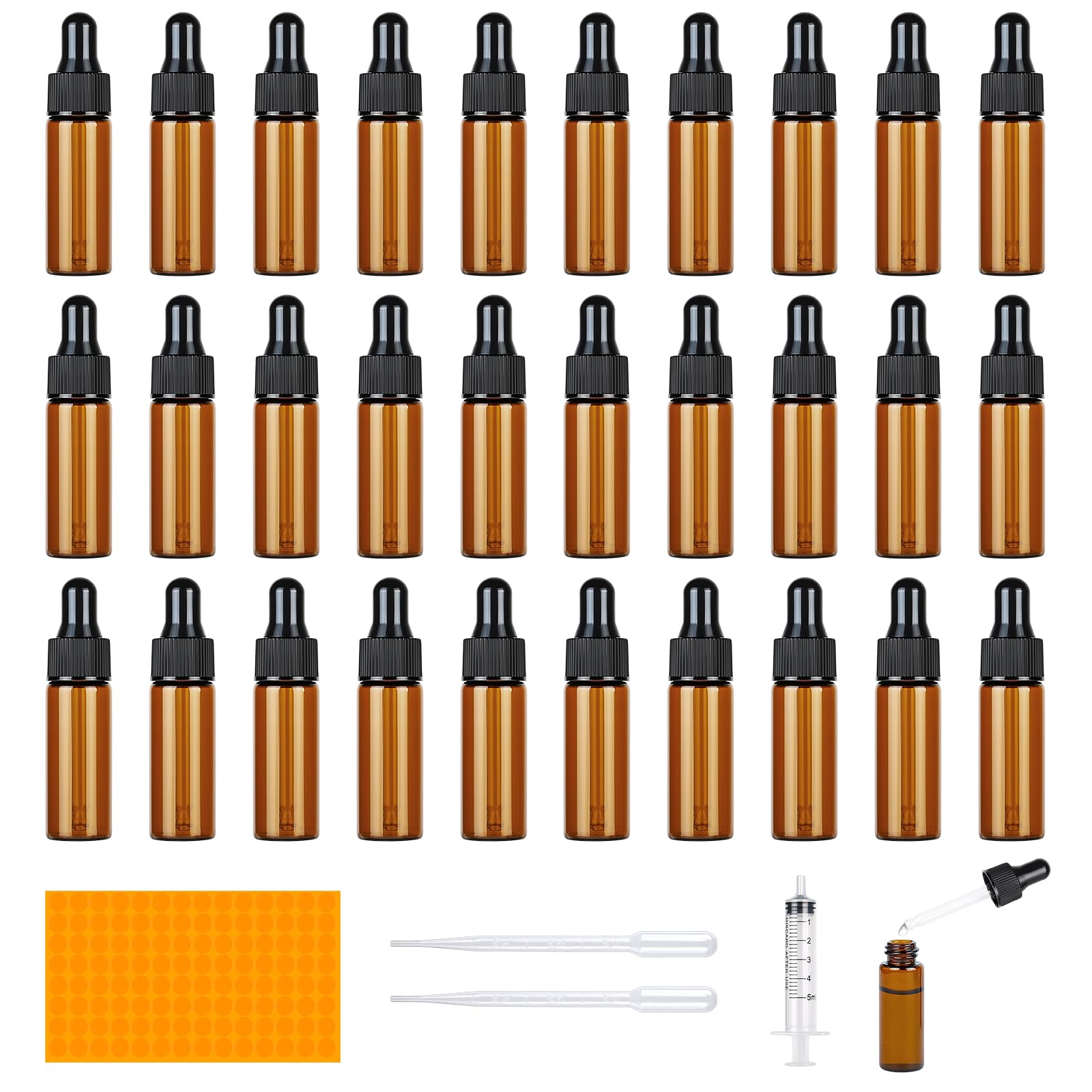 Furuising 30Pcs Mini Dropper Bottle, 5ml Lab Dropping Bottles ...