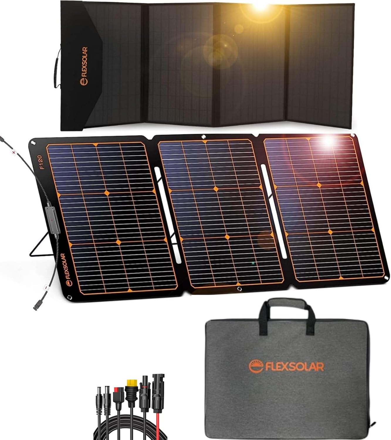 Amazon.com : FlexSolar 120W Portable Solar Panels for Power Stations ...