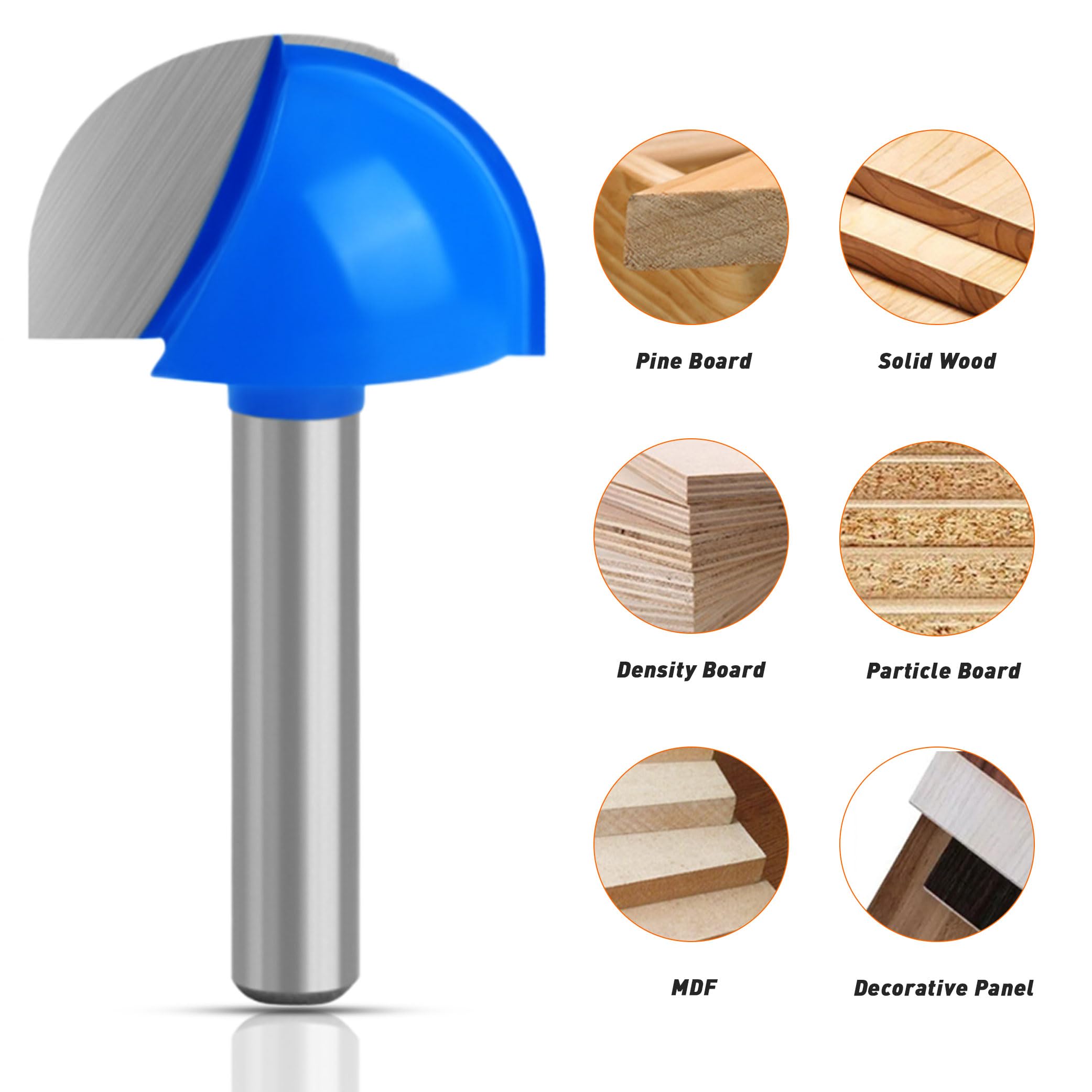 Snapklik.com : ASNOMY 1" Cutting Diameter Core Box Router Bit, 1/4 Inch ...