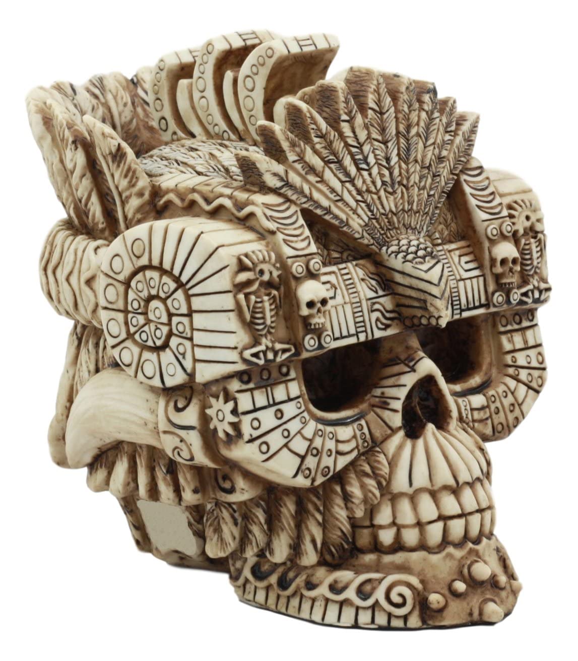 Buy Ebros Aztec Empire Emperor Montezuma Skull Statue Tenochtitlan King ...