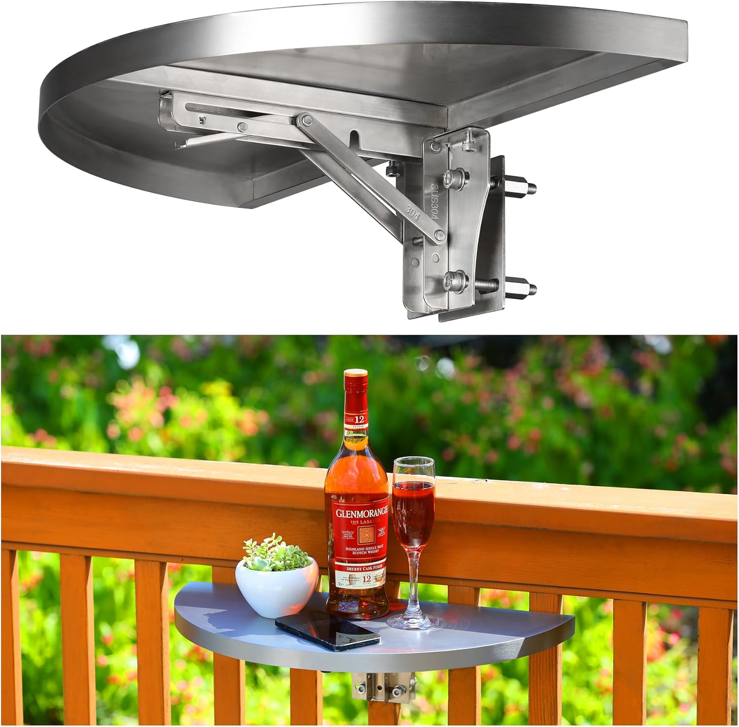 Amazon.com: Hulave 304 Stainless Steel Deck Railing Adjustable Railing ...