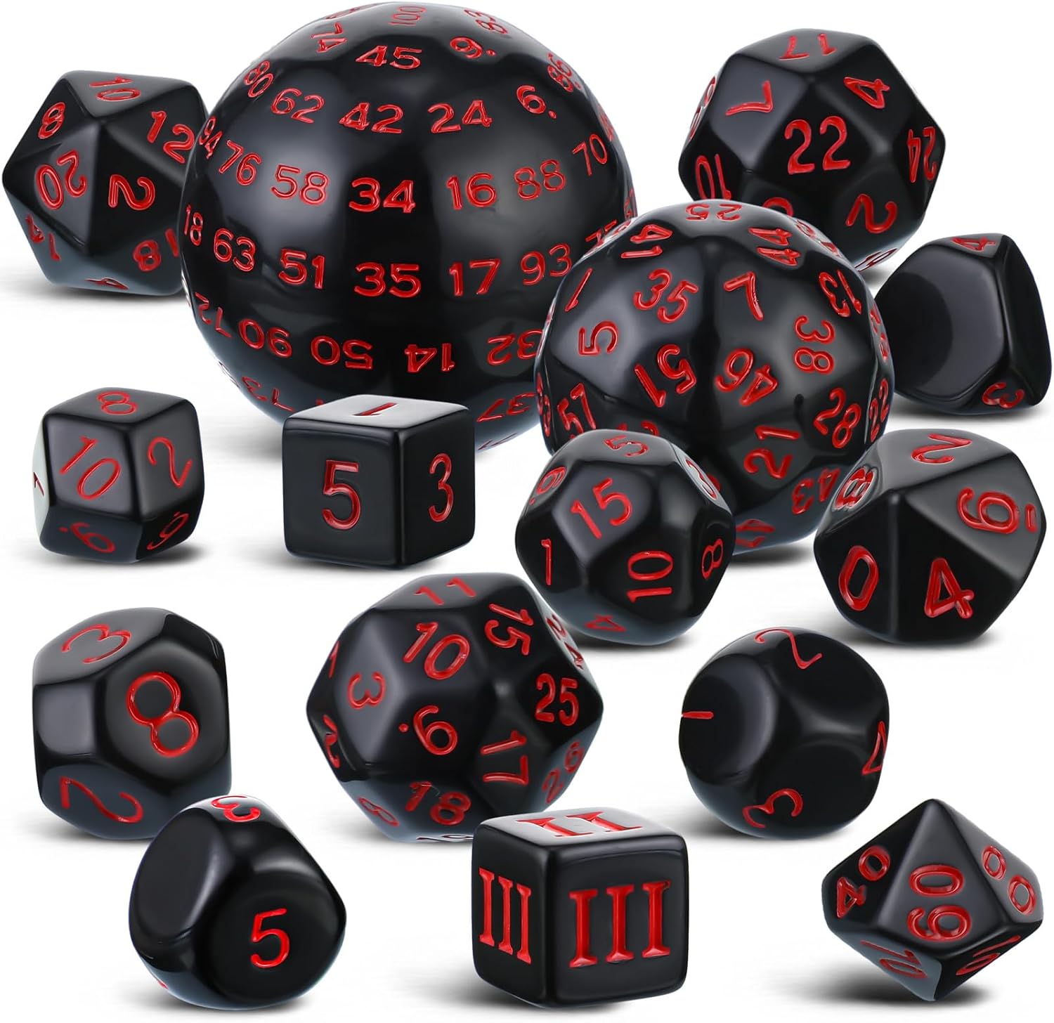 Amazon.com: Civaner 15 Pcs Complete Polyhedral Dice Set D3-D100 ...