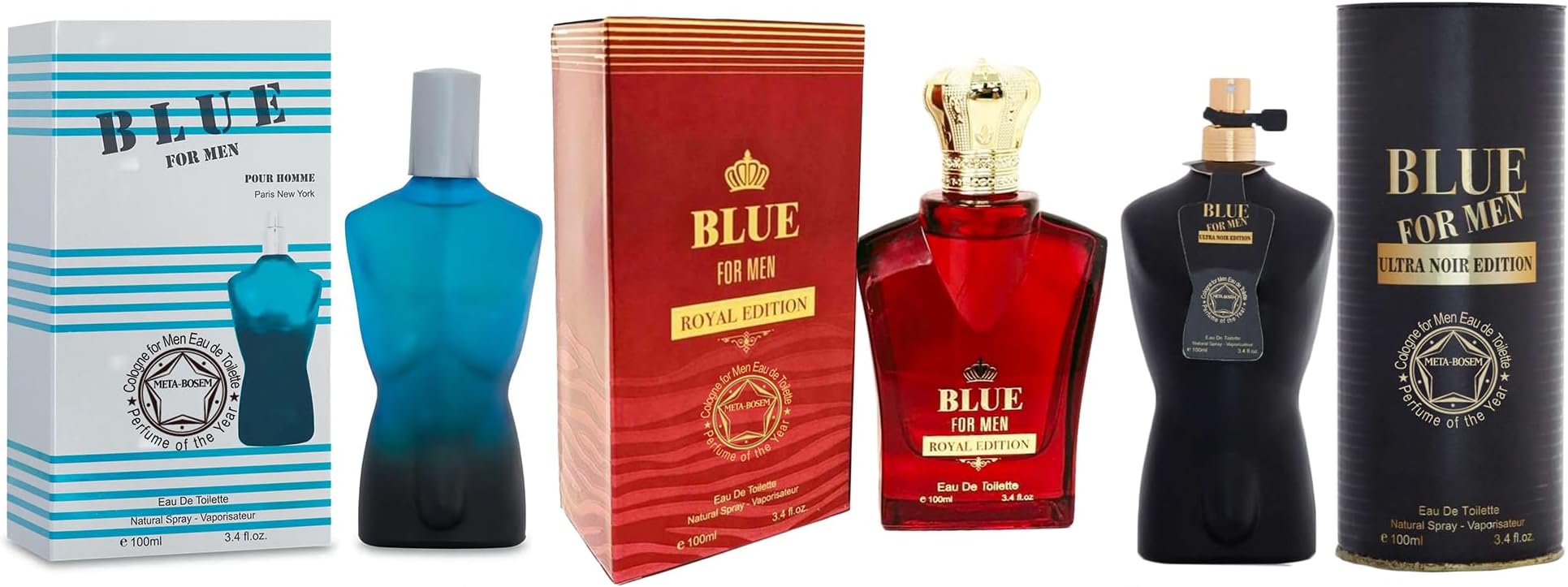 Amazon.com : Cologne for Men (3.4oz/100ml x 5Pcs), Eau de toilette ...