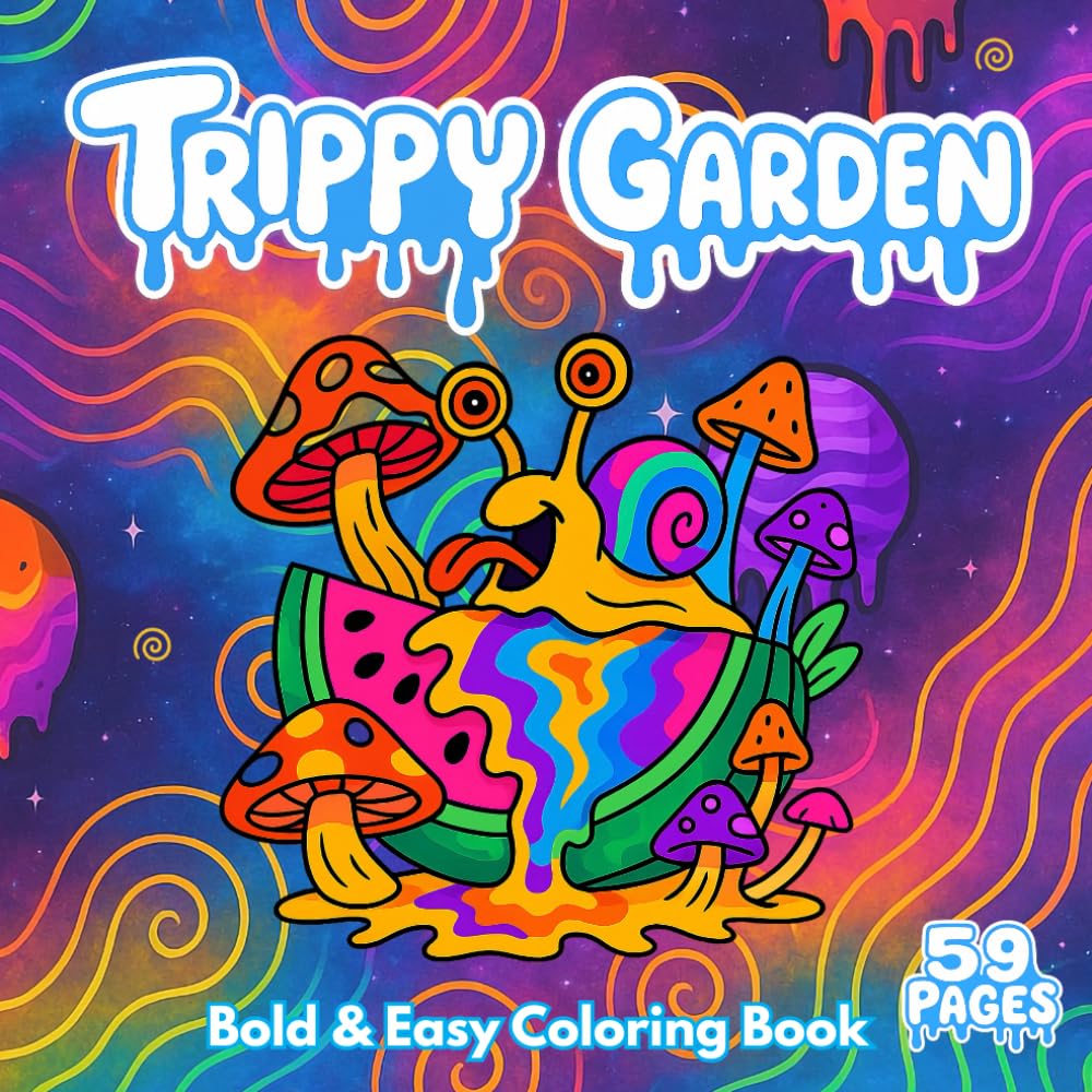 Amazon.com: Trippy Garden: Bold & Easy Coloring Book for Adults and ...