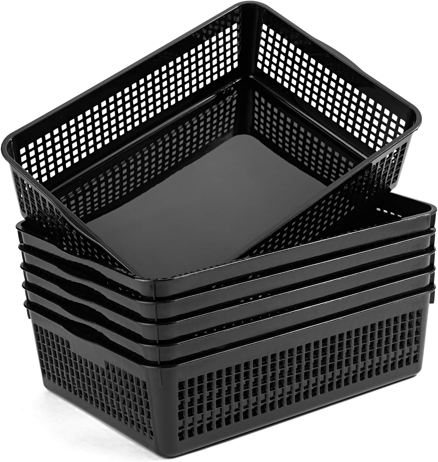 Amazon.com: Qskely 6-Pack A4 Paper Storage Baskets File Trays Baskets ...