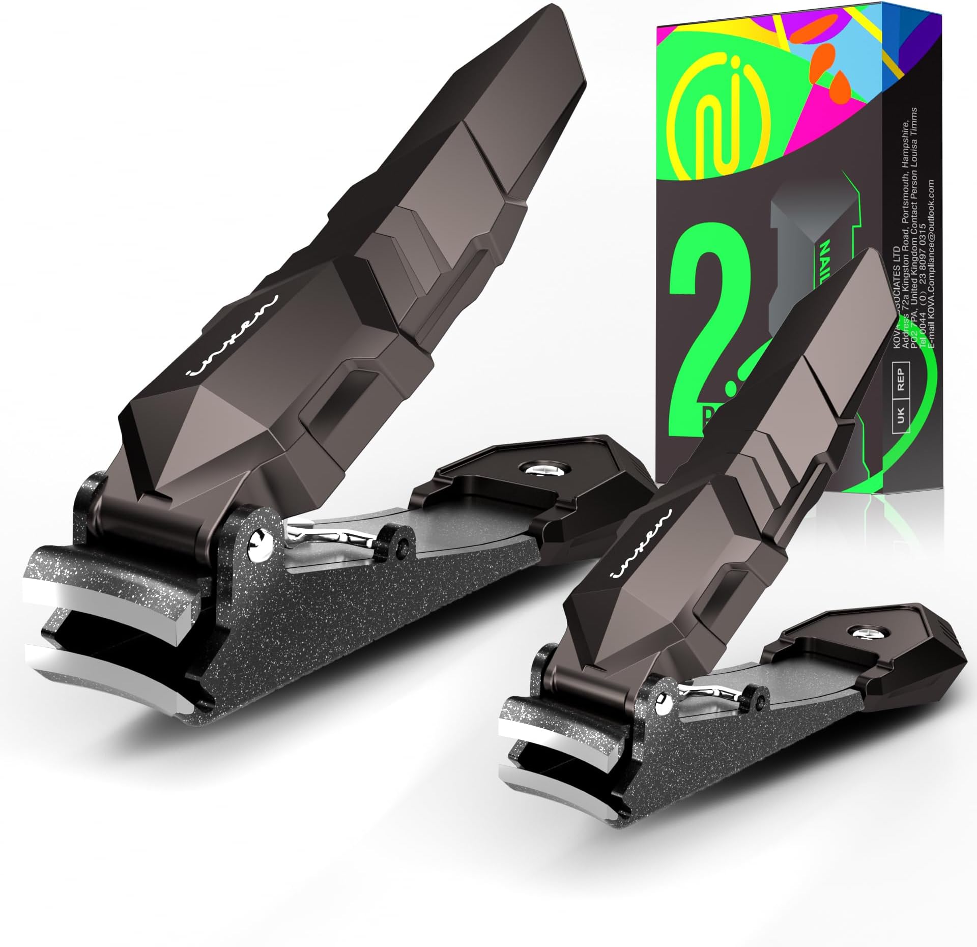 Amazon.com : Nail Clippers Set for Men with Catcher, 2 Pack Sharp Nail ...