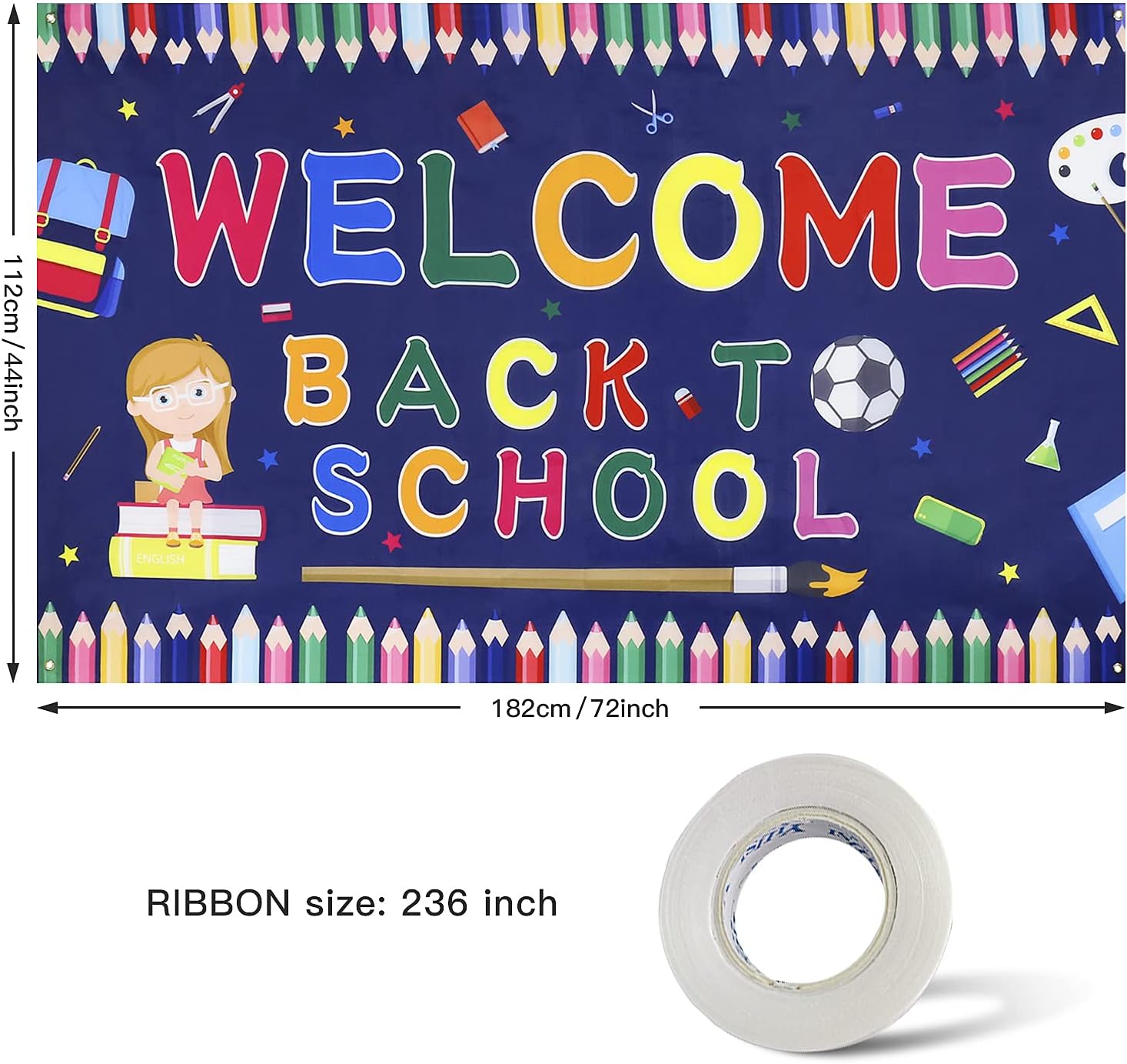Buy Welcome Back Banner, Classroom Decoration Banner 77x44 Extra-Large ...