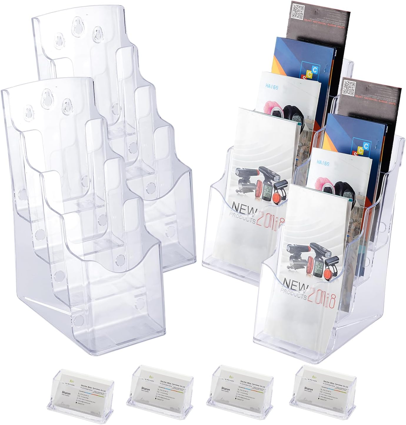 Amazon.com : 4 Pcs Acrylic Brochure Holder, 4 x9 Inches Flyer Holder, 4 ...