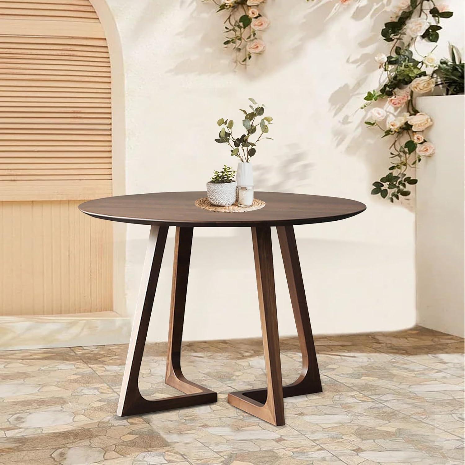 Amazon.com - Small Round Kitchen Table, 23.6" Small Round Wood Dining ...