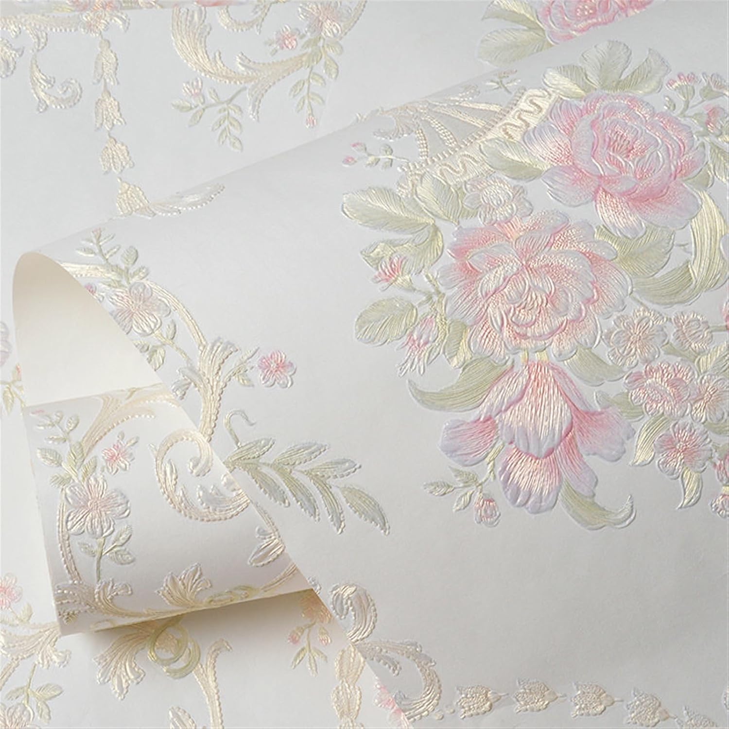 GIBZ 3D Vintage Floral Wallpapers Peel and Stick Colorful Rustic Wall ...