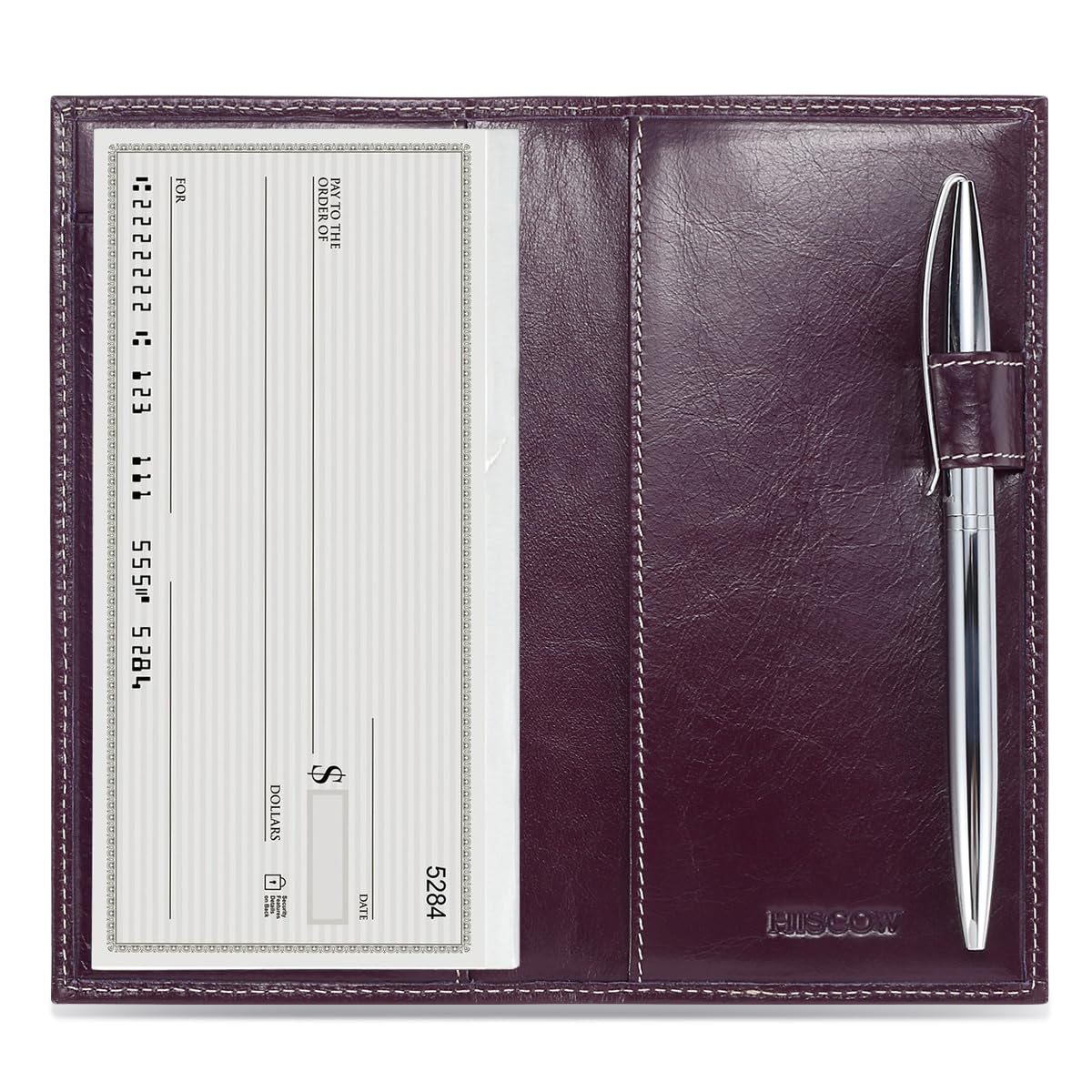 Amazon.com: HISCOW Supple Leather Checkbook Cover with Free Divider ...