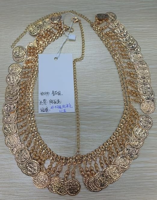 Amazon.com : Aukmla Coins Head Chain Gold Sequin Headpiece Hair Chains ...