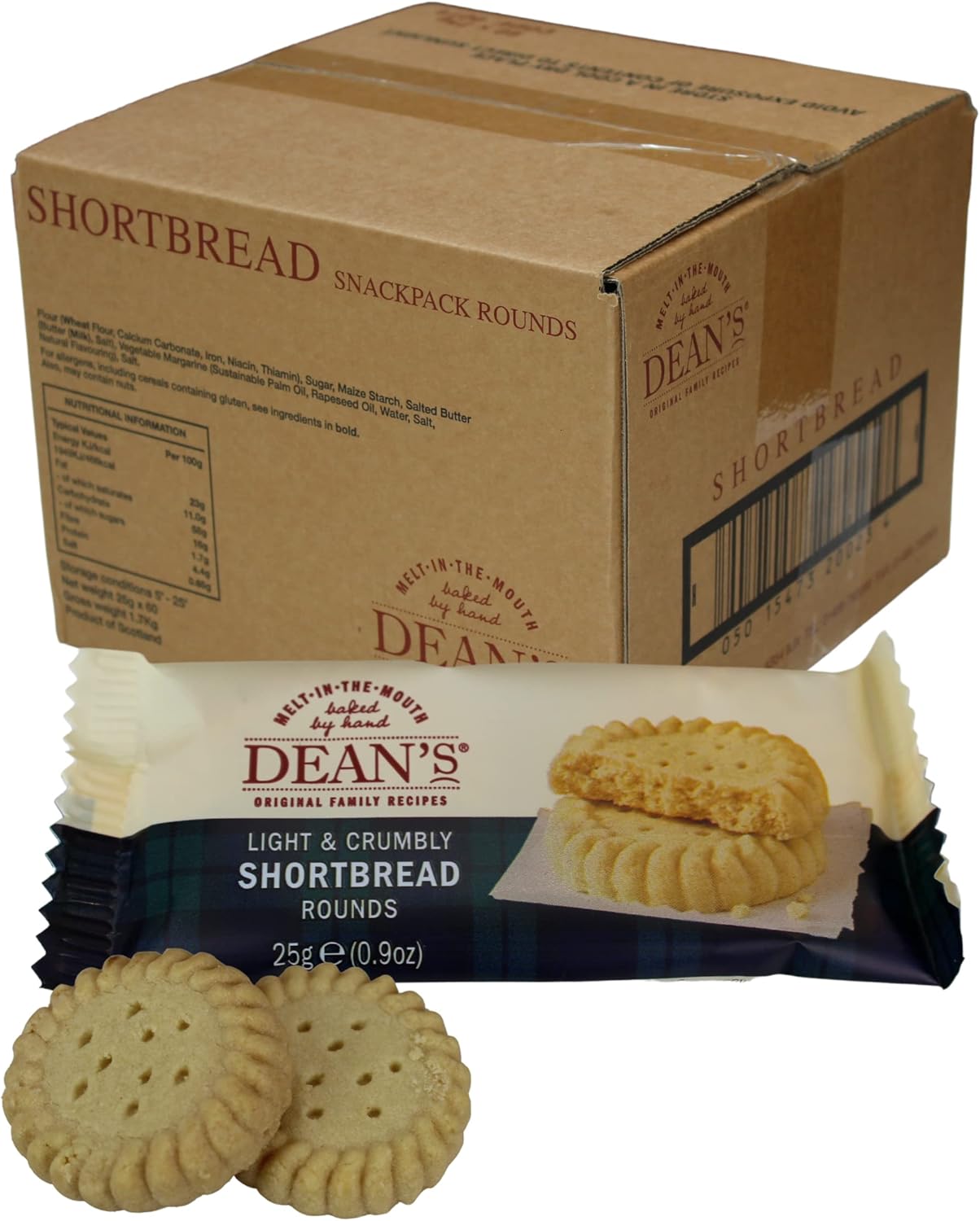Deans Shortbread Biscuits Individually Wrapped - Bulk Box of 60 Twin ...
