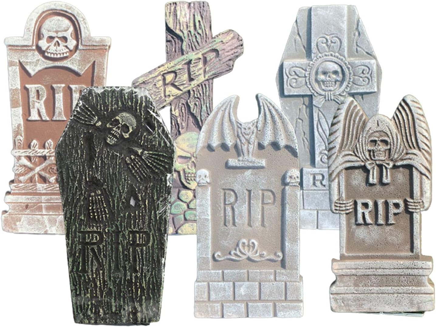 Lápides de cemitério de espuma de Halloween de 17 ”6x decorações de ...