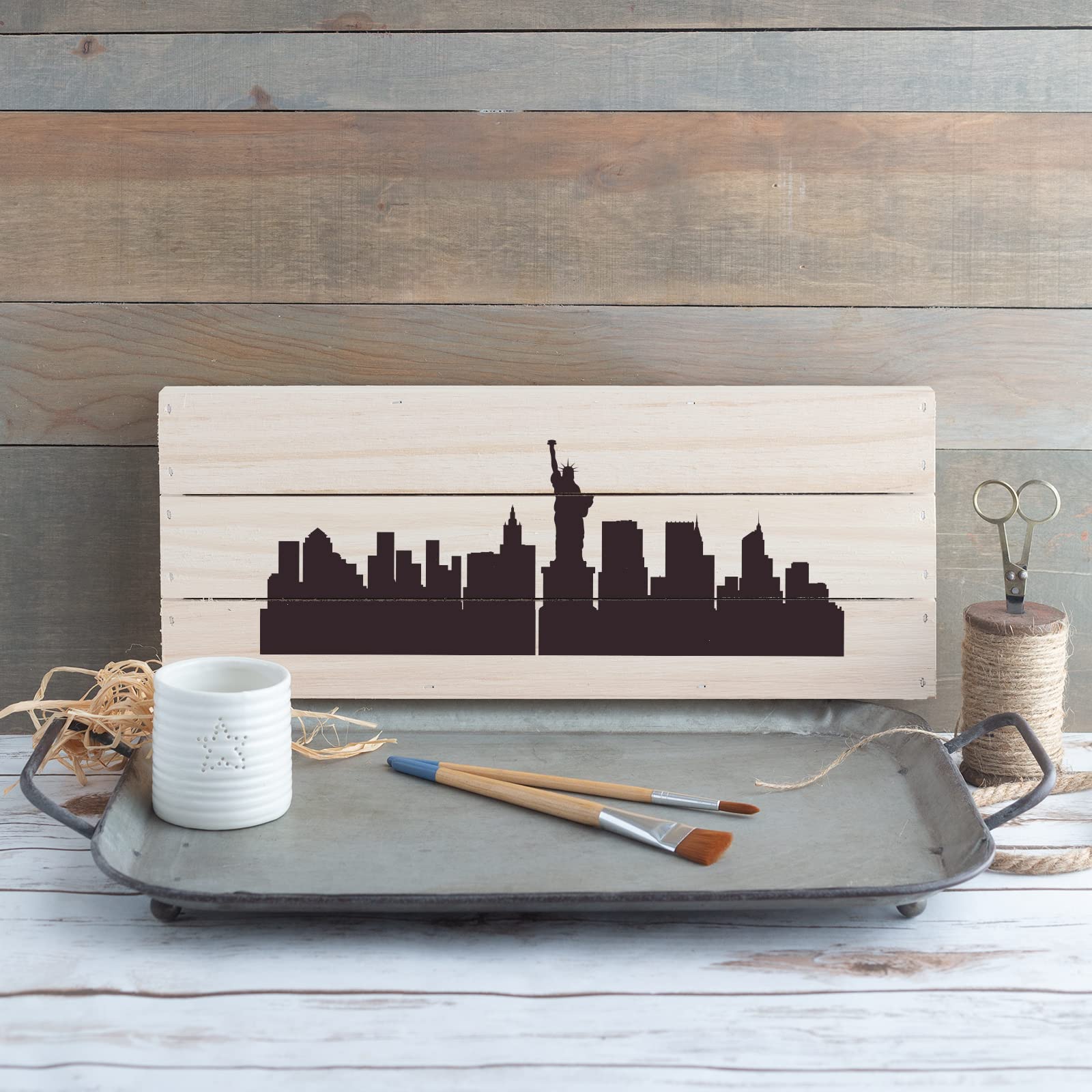 Snapklik.com : NYC Skyline Stencil - NYC Skyline Stencil
