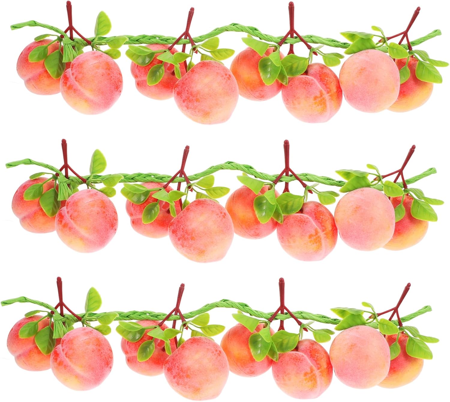 Amazon.com: Uonlytech 3pcs Artificial Peach Strings Realistic Hanging ...