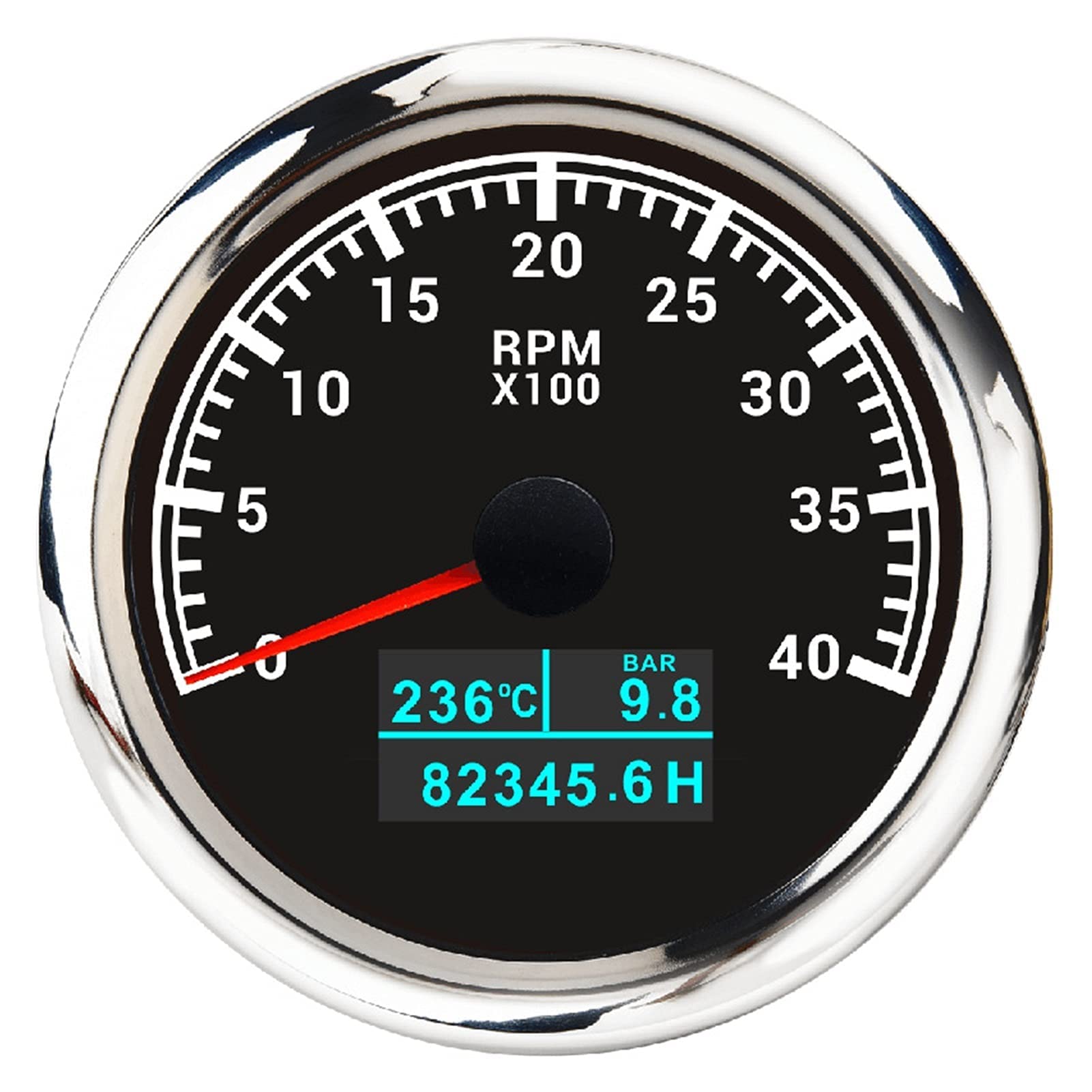 Buy Boat Meter- 3 in 1 Tachometer Gauge 8000/6000/ 4000 RPM 85mm ...