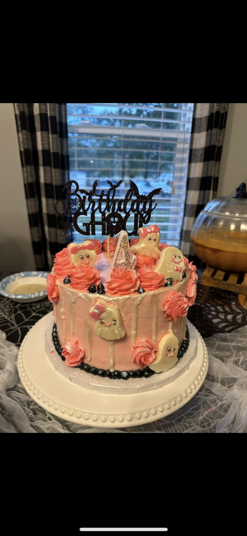 Amazon.com: Black Glitter Birthday Ghoul Cake Topper, Happy Halloween ...