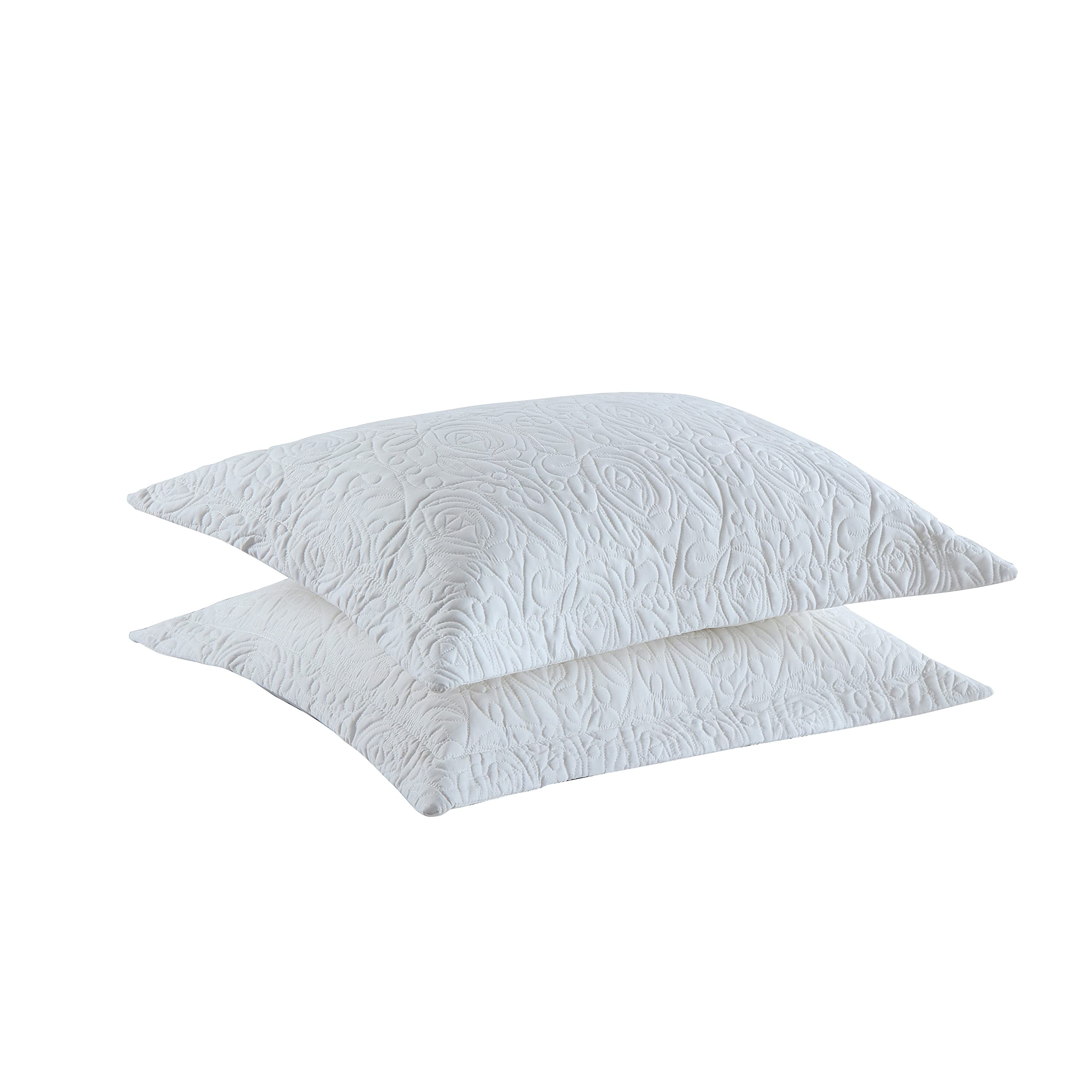 MarCielo 2 Pieces Microfiber Quilted Pillow Shams Soft Pillow Covers ...