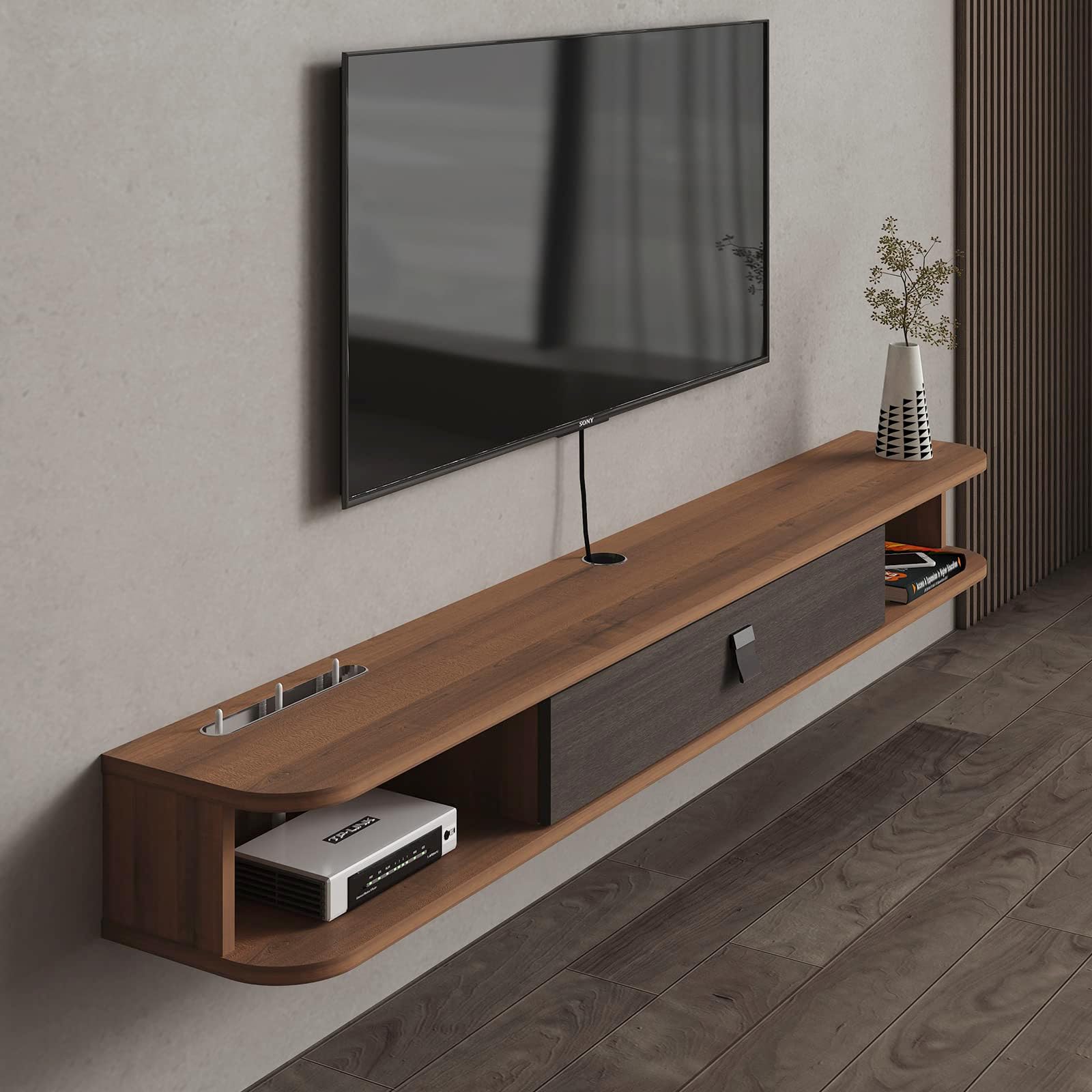 Amazon.com: Pmnianhua Estante flotante para TV, mueble flotante de 55 ...