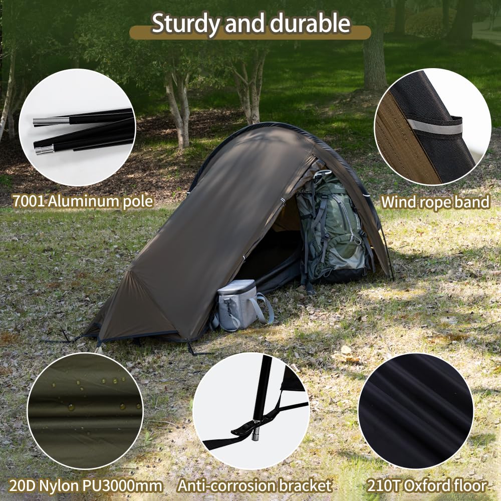 MC TOMOUNT Bivy Tent Ultralight Backpacking Tent for Camping Hiking ...
