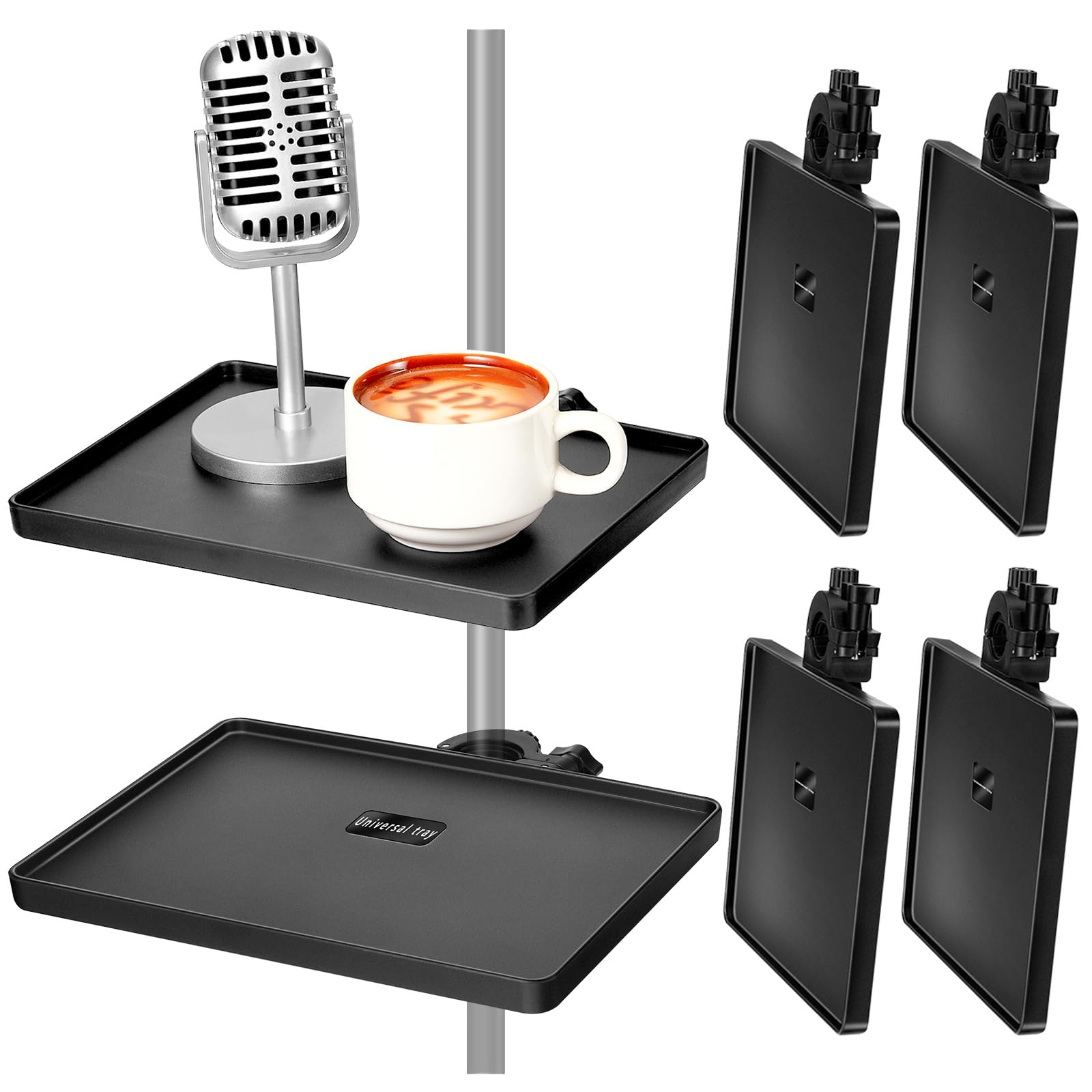 Snapklik.com : Copkim 5 Pcs Plastic Microphone Stand Tray Mic Clamp On ...