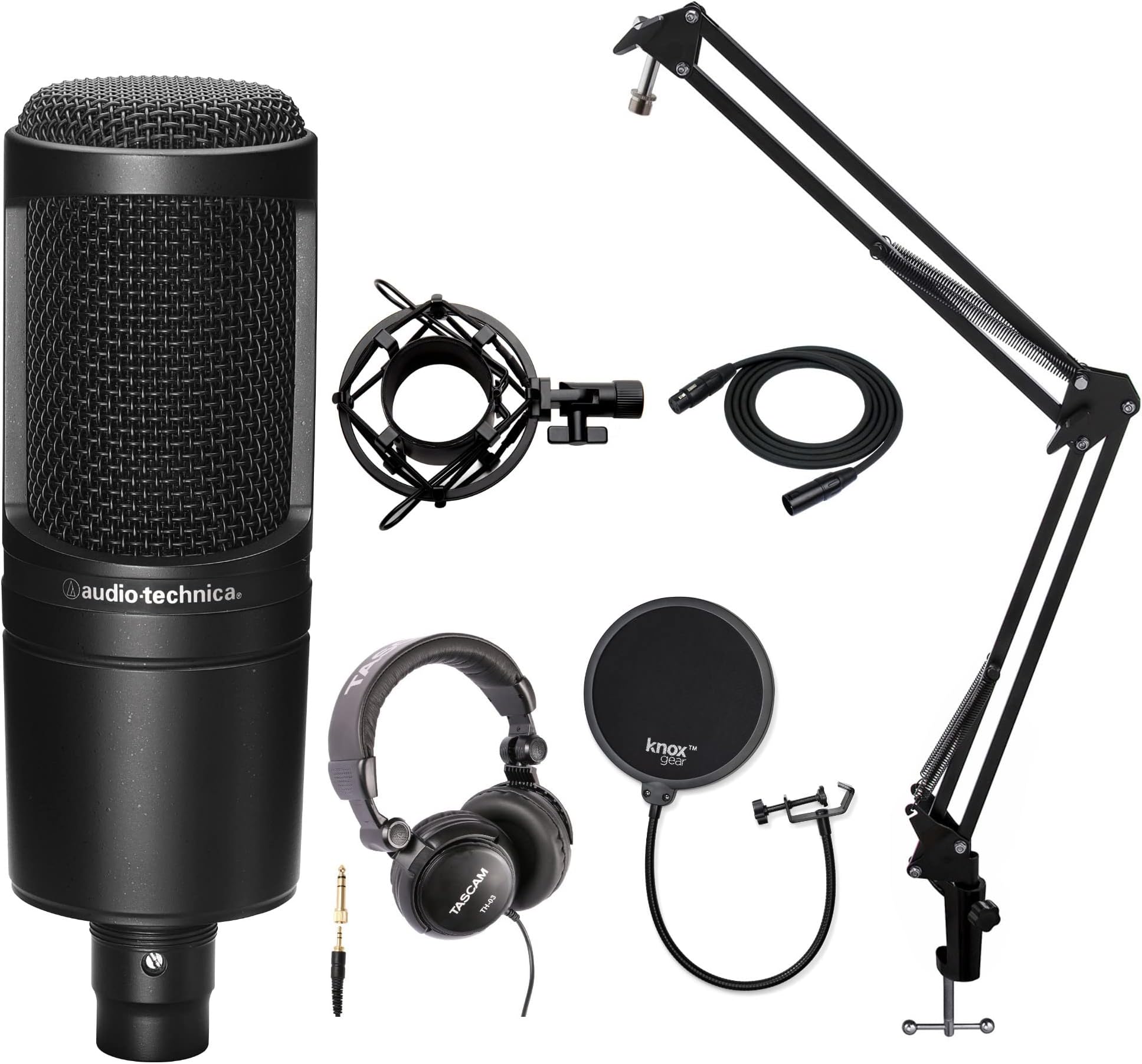 Amazon.com: Audio-Technica AT2020 Condenser Studio Microphone with ...