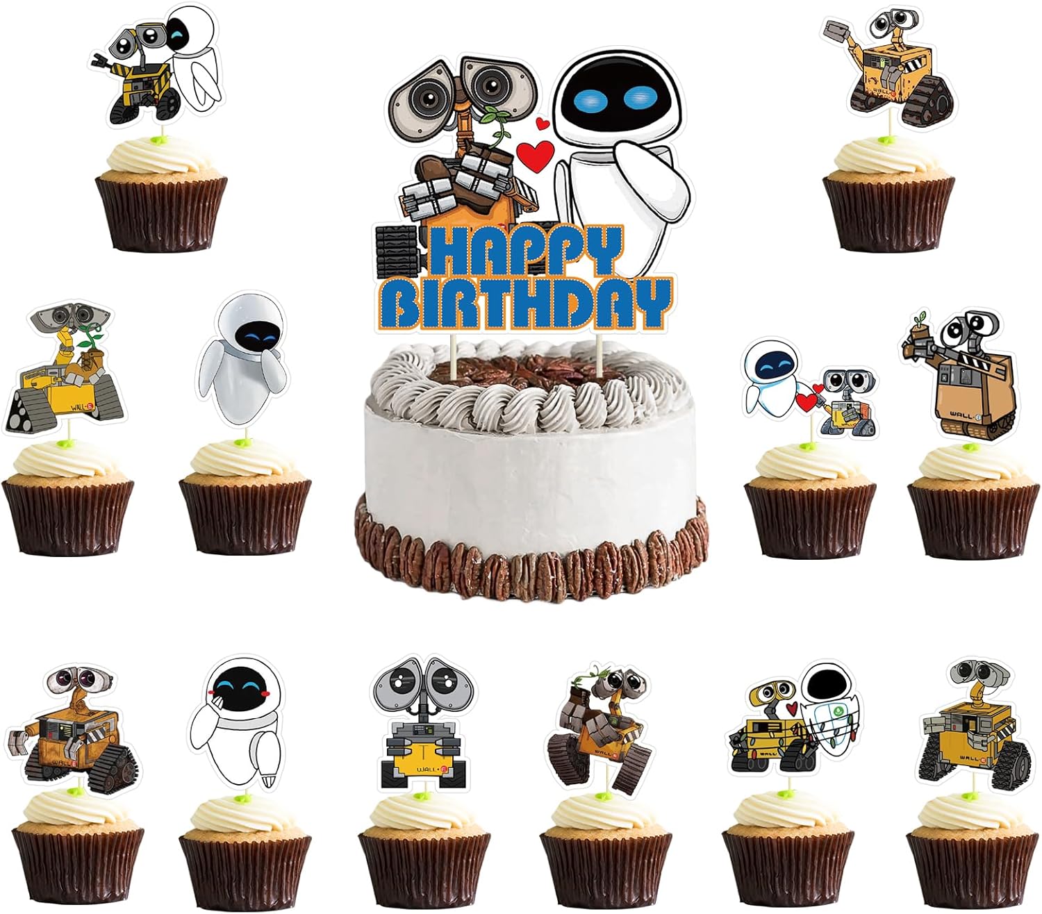 Amazon.com: 25pcs Robot Wall-E Cake Decorations With 1pcs Walle Cake ...