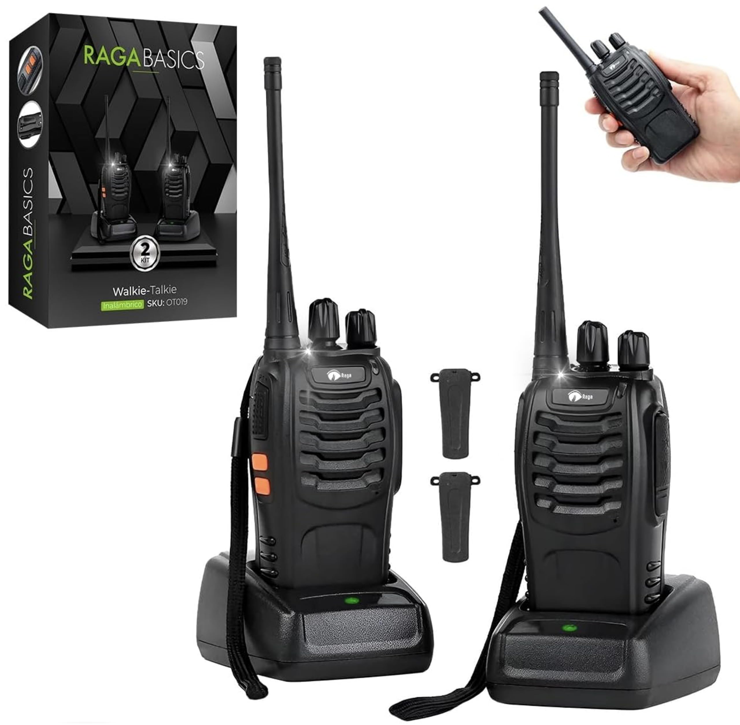 Raganet, 2 Radios de Comunicación Inalámbrica de Largo Alcance, Walkie ...