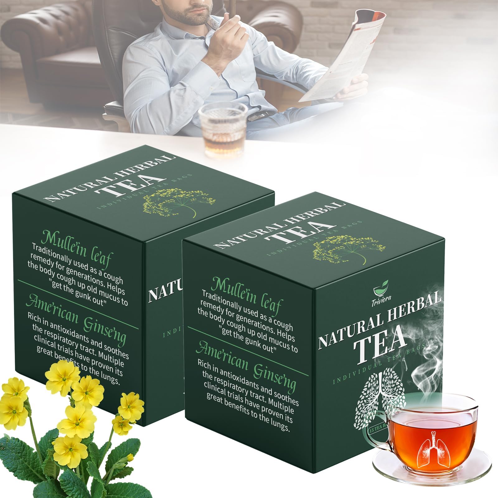 Amazon.com : Lung Detox Tea, Mullein Lung Cleanse Tea - 15 Mullein Leaf ...