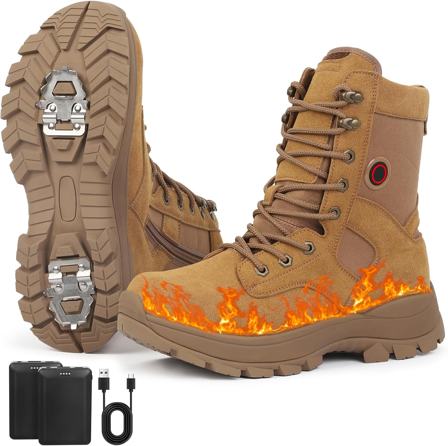 Amazon.com: Colukii Heated Snow Boots for Men Women, Anti Skid Shoes ...