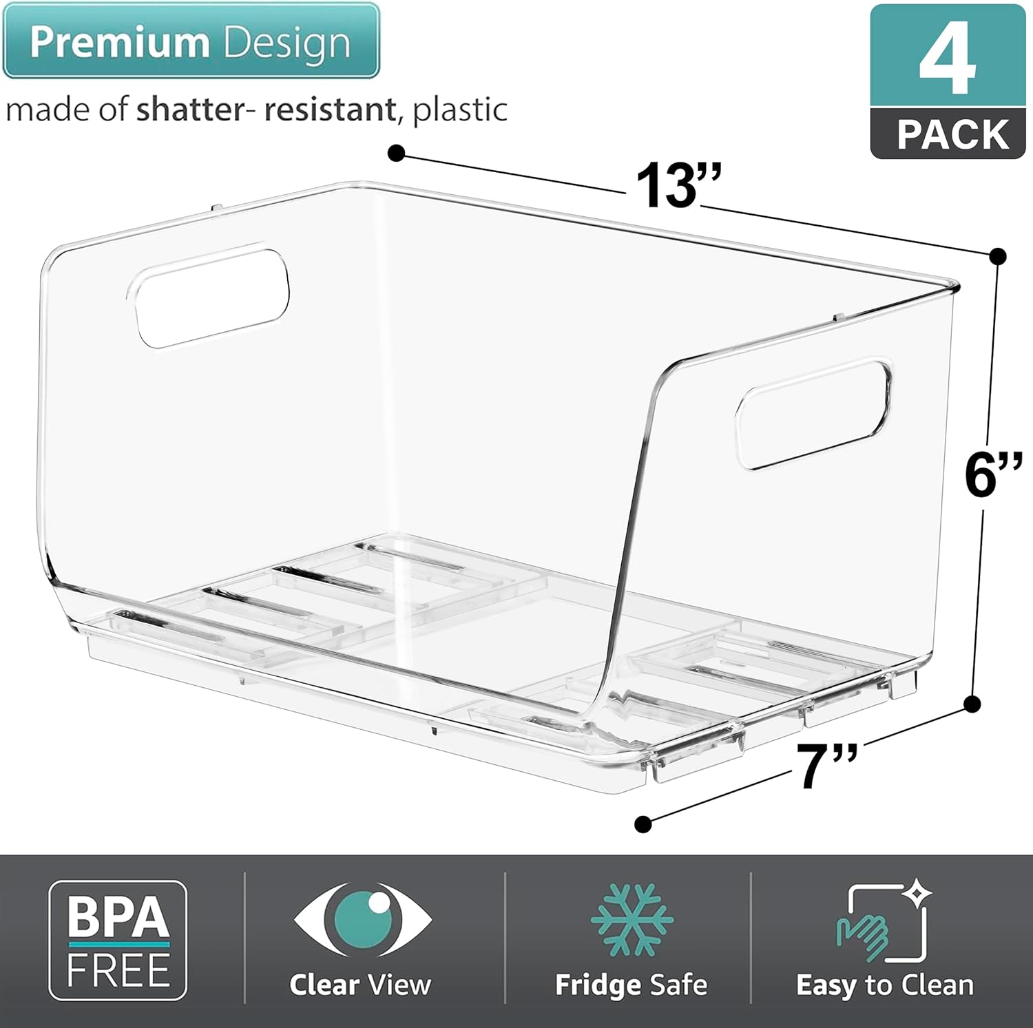 Sorbus Stackable Storage Bins Open Front - Clear Australia | Ubuy