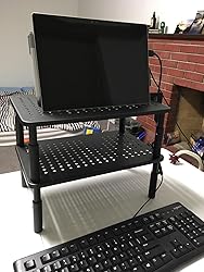 2 Pack Premium Laptop PC Monitor Stand with Sturdy, Stable Black Metal ...
