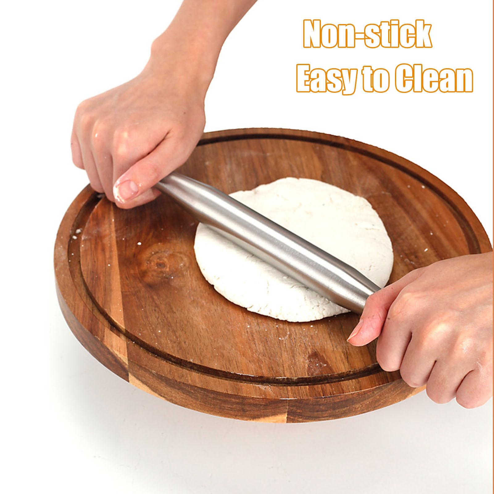 Snapklik.com : Rolling Pin, Non-stick 304 Stainless Steel Rolling Pin ...