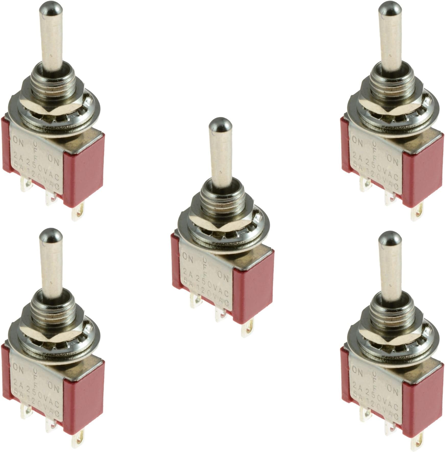 5 x On/Off Mini Small Toggle Switch Miniature SPST (Pack of 5) : Amazon ...