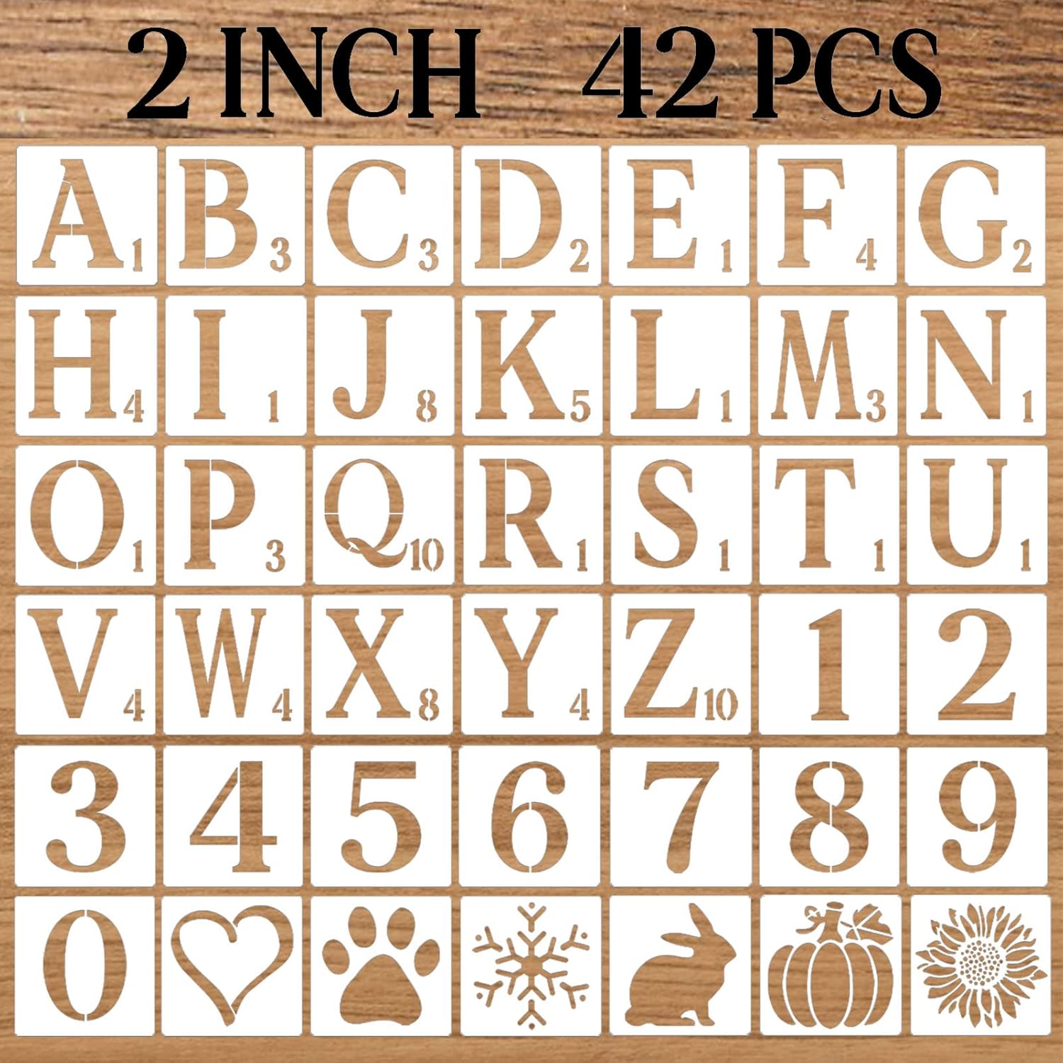 Amazon.com : DZXCYZ 2 Inch Letter Stencils Numbers Craft Stencils, 42 ...