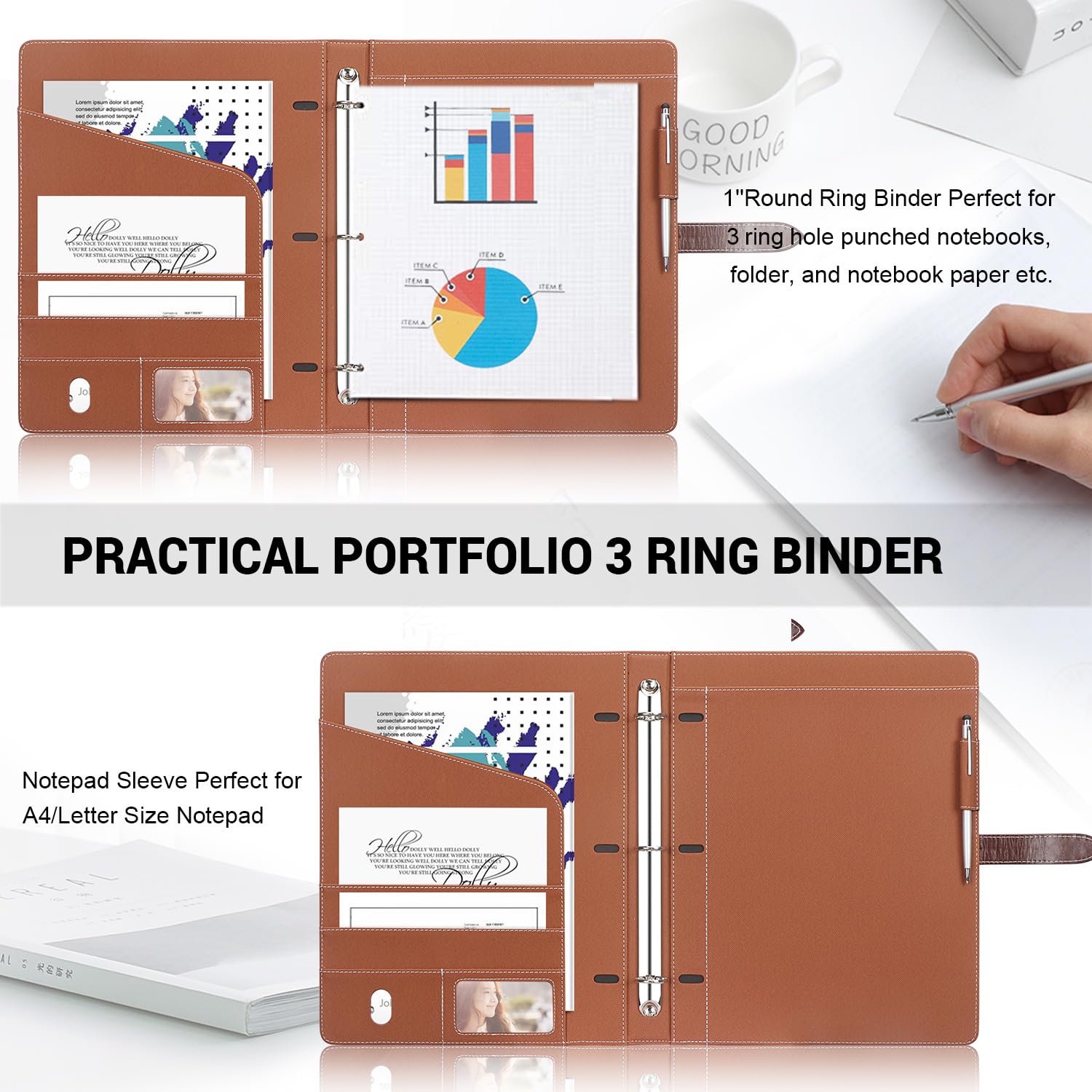 Snapklik.com : Toplive Padfolio 3 Ring Binder Organizer Business ...