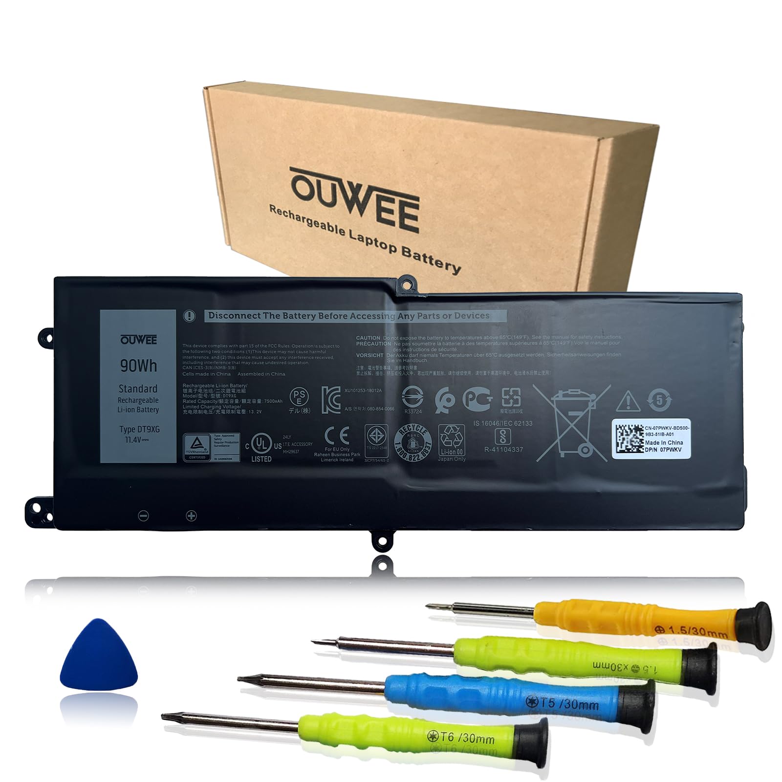 Amazon.com: OUWEE DT9XG Laptop Battery Compatible with Dell Alienware ...