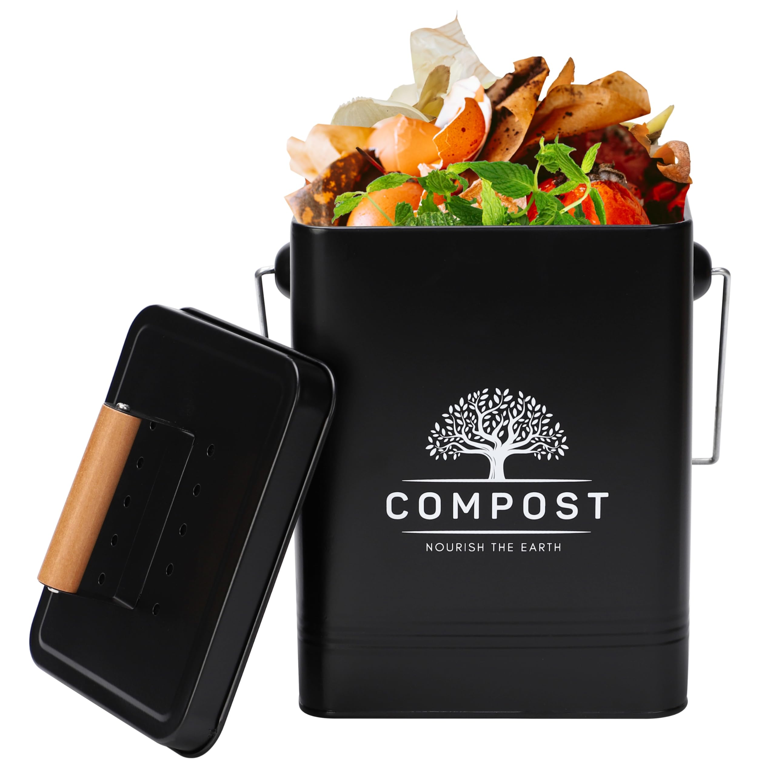Perfnique Kitchen Compost Bin, 1.7 Gallon Countertop Compost Bin with ...