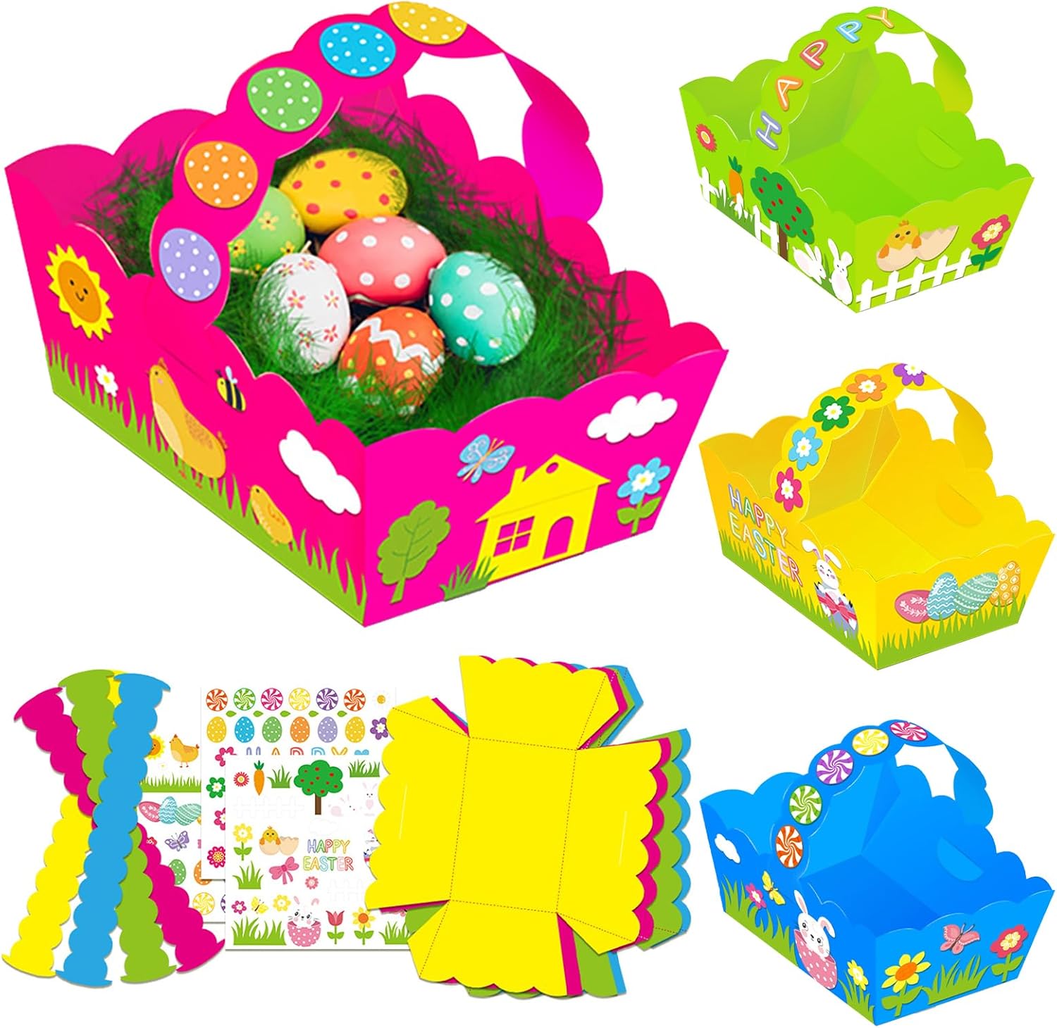 Amazon.com: LANGFON 8 Packs Easter Gift Boxes Easter Egg Treat Boxes ...