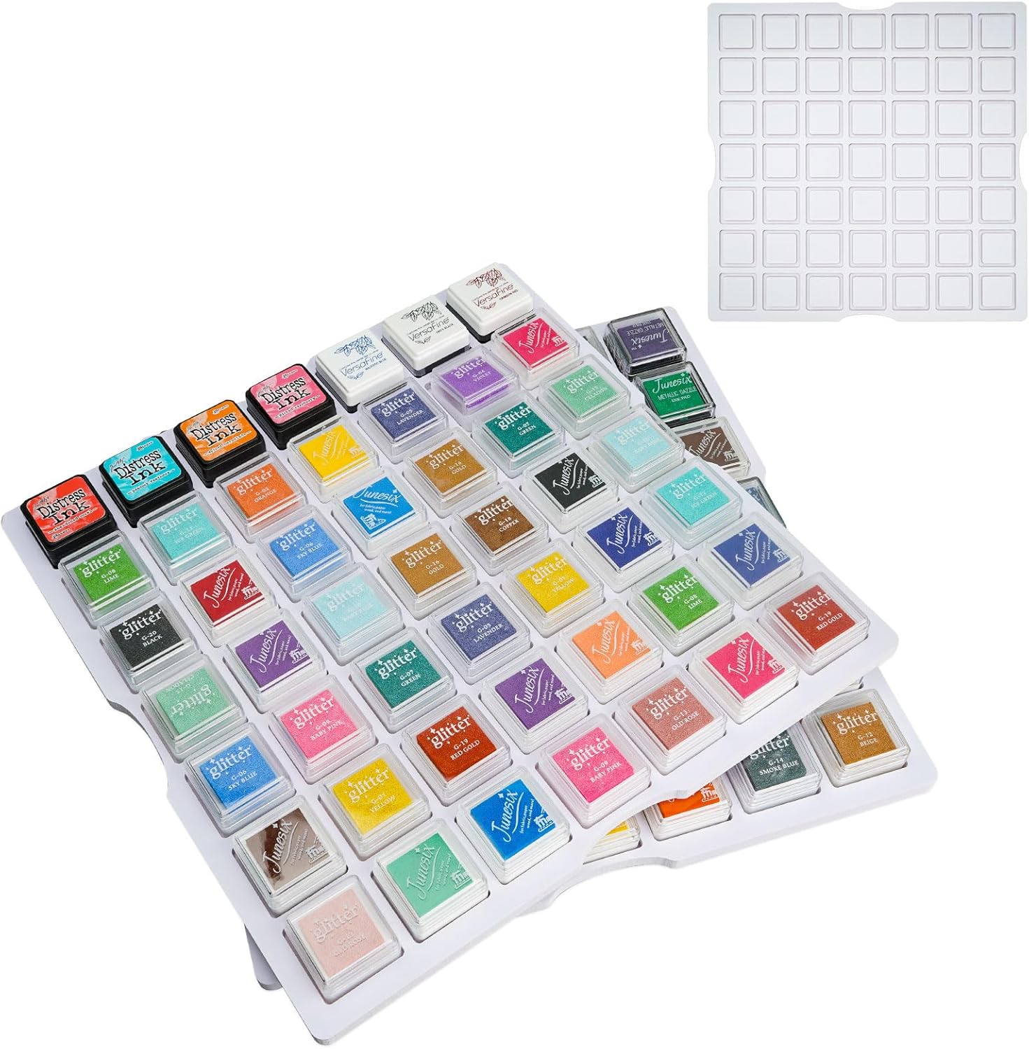 Amazon.com: Sanfurney Mini Ink Pad Cube Caddy Tray Mini Size Stamp Pad ...